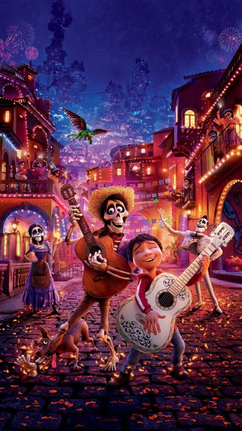 Coco Characters In Colorful Festivities Wallpaper Background Free
