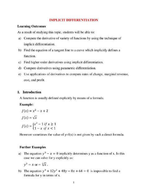 lesson 1 implicit differentiation pdf
