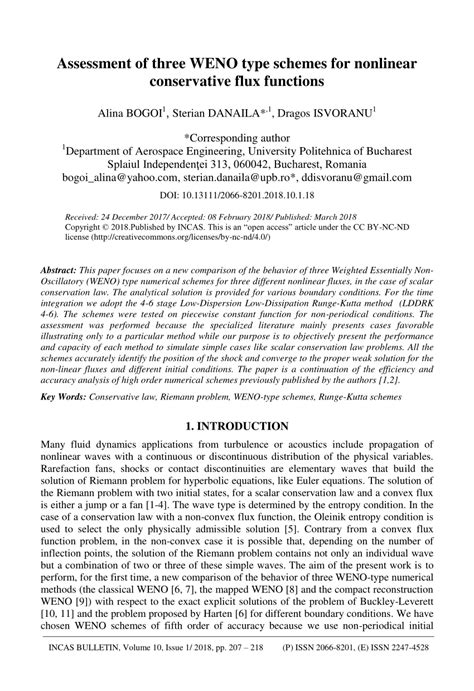 PDF Assessment Of Three WENO Type Schemes For Nonlinear Conservative Flux Functions