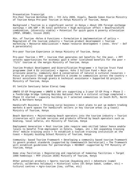 Presentation Transcript Pdf Tourism Kenya