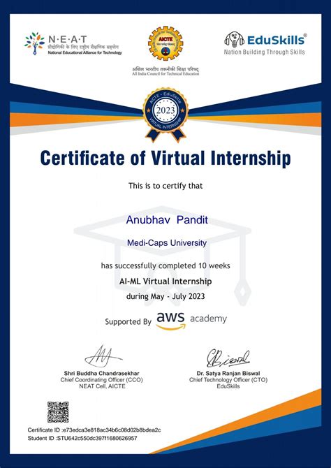 anubhav pandit on linkedin ai ml virtualinternship neat eduskills aws machinelearning…