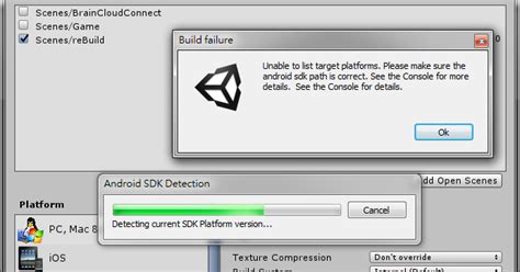 Unity 5x 發佈android Apk時找不到sdk的問題