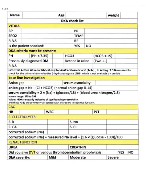 Dka Chart Pdf Diseases And Disorders Causes Of Death