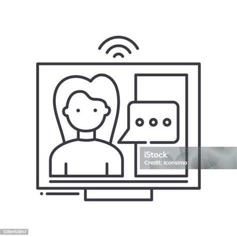 라이브 스트리밍 아이콘 선형 격리 된 그림 얇은 줄 벡터 웹 디자인 기호 흰색 배경에 편집 가능한 스트로크와 개요 개념 기호