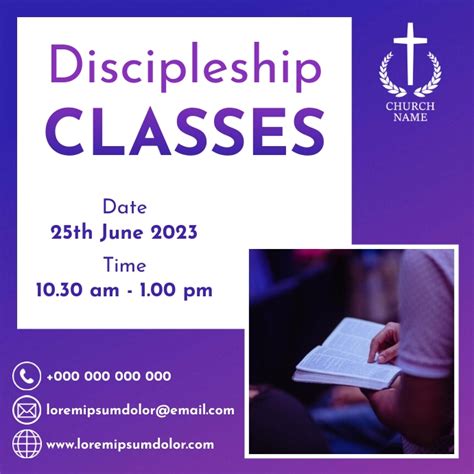 Church Discipleship Classes Template Postermywall