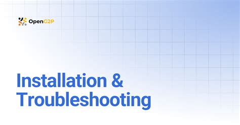installation and troubleshooting openg2p docs