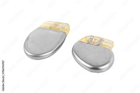 Pacemaker Isolated On A White Background Heart Battery Close Up Of