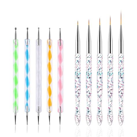 Fulinjoy Nail Dotting Tools 10 Pcs Kit 5 Pcs Double End