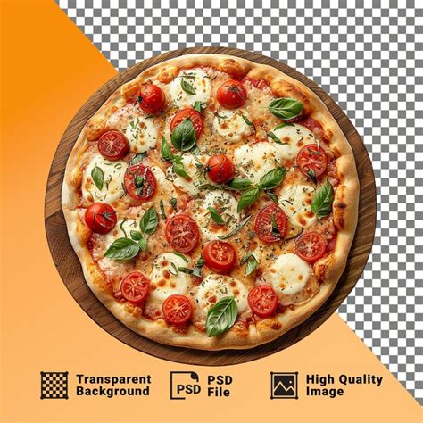 Горячая вкусная пицца изолирована на прозрачном фоне Png Премиум Psd Файл
