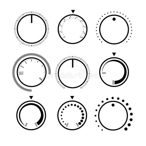 Adjustment Dial Rotary Dials With Round Scale Volume Level Knob And Round Controller Stock