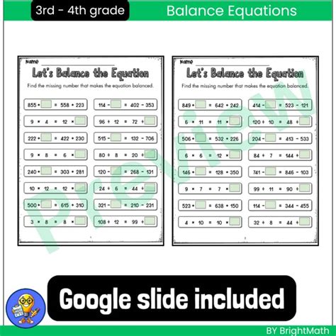 4th Grade Balance Equation Mix Four Operations Summer Activities