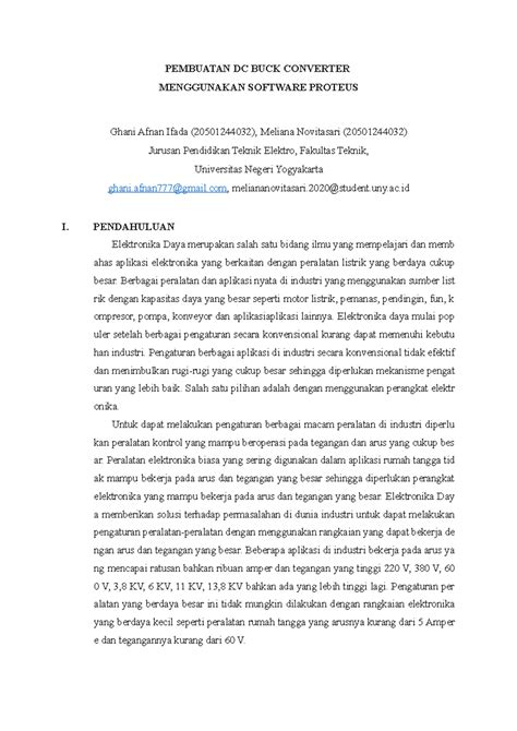 Pembuatan Dc Buck Converter Pembuatan Dc Buck Converter Menggunakan