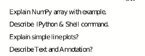 Explain Numpy Array With Example Describe Ipython And Shell Command Expla