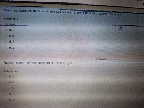 Solved How Many Hydrogen Atoms Must Bond With Selenium To