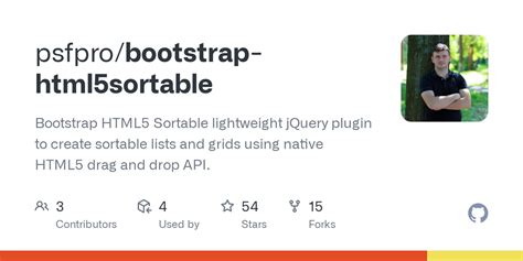 GitHub Psfpro Bootstrap Html Sortable Bootstrap HTML Sortable Lightweight JQuery Plugin To