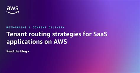 Tenant Routing Strategies For Saas Applications On Aws Networking