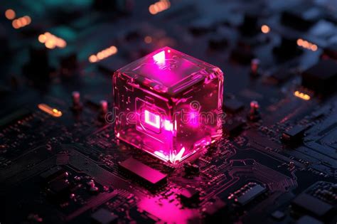 Highly Developed Central Processing Unit On Innovative Circuit Board Design Stock Image Image