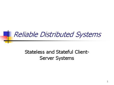 Reliable Distributed Systems Stateless And Stateful Client Server