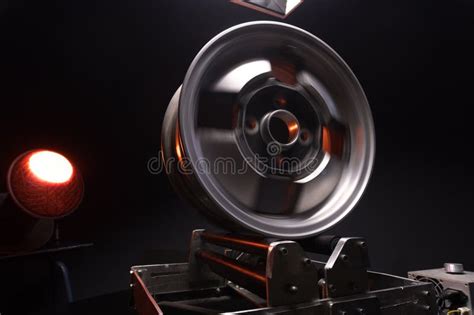 Old Car Wheels Titanium Rims Retro Light Alloy In A Dark Room Long
