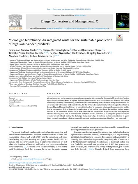 Pdf Microalgae Biorefinery An Integrated Route For The Sustainable Production Of High Value