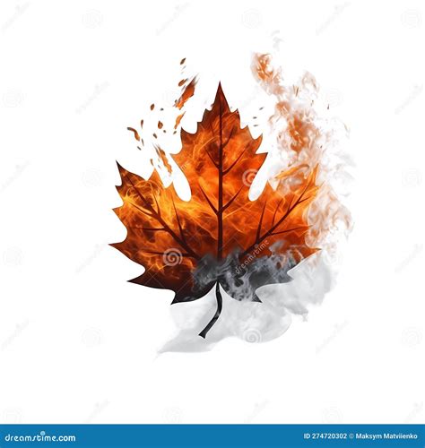 Burning Maple Leaf Flames Logo Stock Illustration Illustration Of