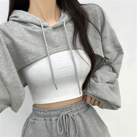 🤍 꾸안꾸 볼레로 후드티 🤍 당근 중고거래