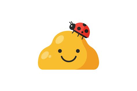 Happy Yellow Blob Character With A Smiling Face And A Cute L Happy Yellow Blob Character With A Smiling Face And A Cute L