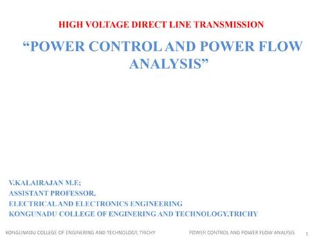 Power Control And Power Flow Analysis Pptx Computer Networking Computing