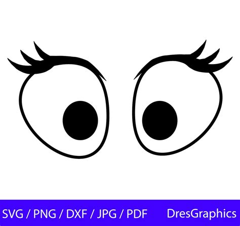 Cartoon Eyes Svg Girl Eyes Svg Comic Book Eyes Svg Eye Lashes Svg