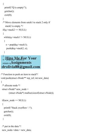 Includestdio H Includestdlib H Structure Of A Stack Node Pdf
