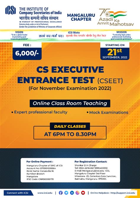 ICSI Class Room Teaching Details