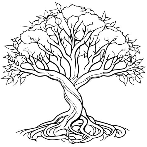 Premium Vector Tree Vector Illustration Line Art