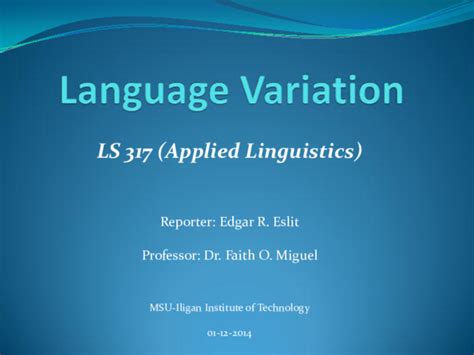 ppt language variation