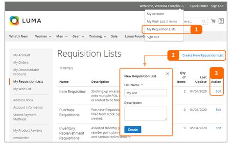 Magento 2 B2b Requisition List Maintain Multiple Purchase Order Templates