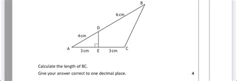 Solved: B, Calculate the length of BC. Give your answer correct to one decimal place. 4 [algebra]