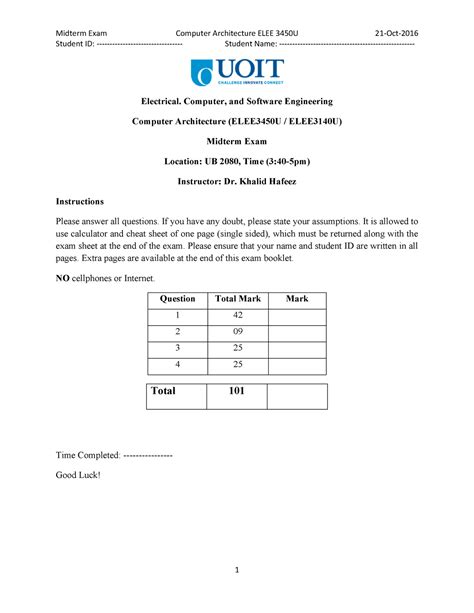 Midterm 21 October 2016 Questions And Answers Warning Tt Undefined