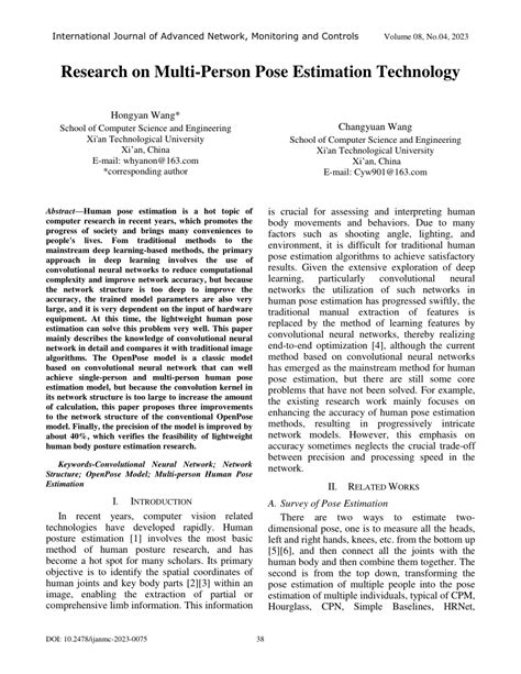 Pdf Research On Multi Person Pose Estimation Technology