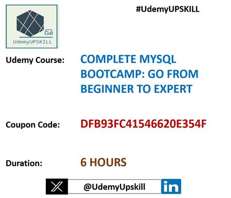 Udemyupskill On Linkedin Complete Mysql Bootcamp Go From Beginner To