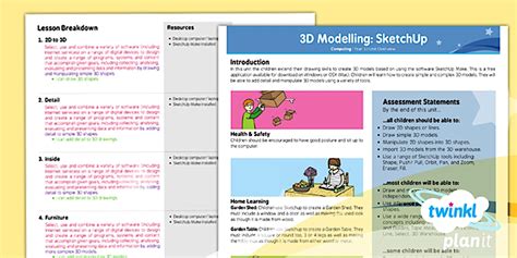 Computing 3d Modelling Sketchup Year 5 Planning Overview