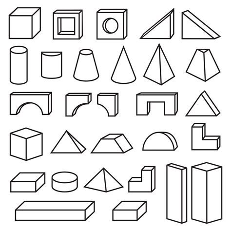 Building Blocks Constructor Black Outline Isolated Vector