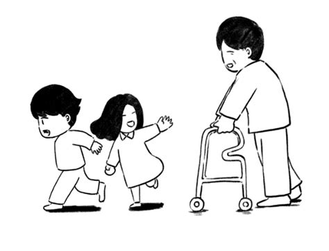 한 노인의 걷기 연습