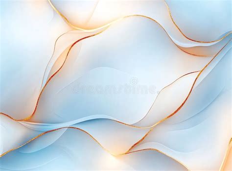 Abstract Luxury Background With Flowing Blue And White Waves Accented By Golden Lines Creating