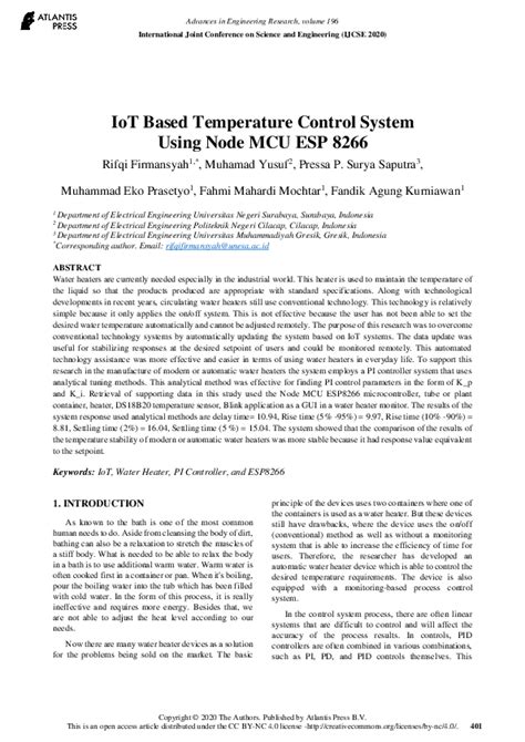 Pdf Iot Based Temperature Control System Using Node Mcu Esp 8266