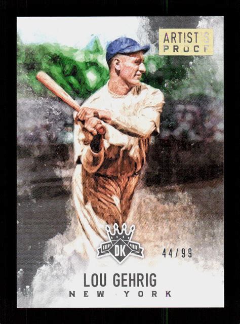 2017 Panini Diamond Kings 24 Lou Gehrig Artists Proof 99 Ebay