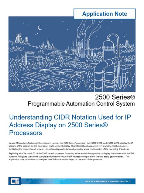 Understanding Cidr Notation For Ip Address Display On 2500 Series Processors 1 Pdf Ip