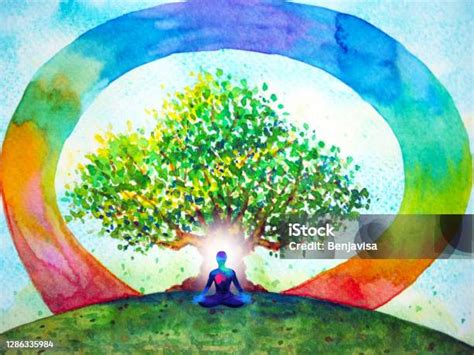 인간 명상 정신 건강 요가 차크라 영적 치유 추상에너지 명상 연결 우주 전원 수채화 그림 그림 디자인 그리기 예술 수채화에 대한 스톡 벡터 아트 및 기타 이미지 Istock