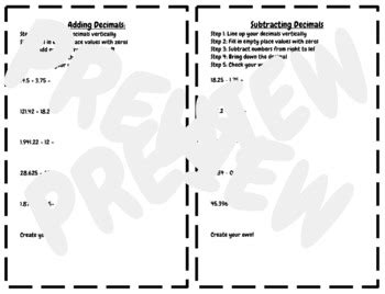 Adding And Subtracting Decimals Foldable By Katie Maynard TPT