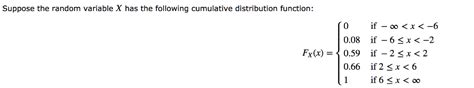 Solved Suppose The Random Variable Xx Has The Following