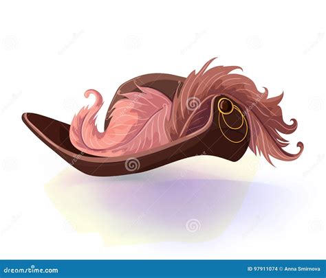 Musketeer In Hat With Feather Cartoon Vector 91678587