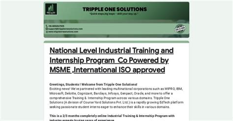 Anirudh Kumar On Linkedin Training And Internship At Tripple One Solutions